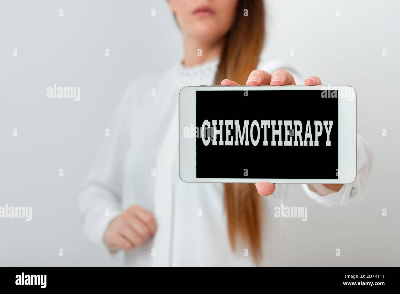 Conceptual hand writing showing Chemotherapy. Concept meaning the ...