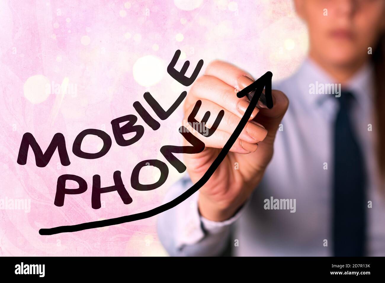Writing note showing Mobile Phone. Business concept for A handheld ...