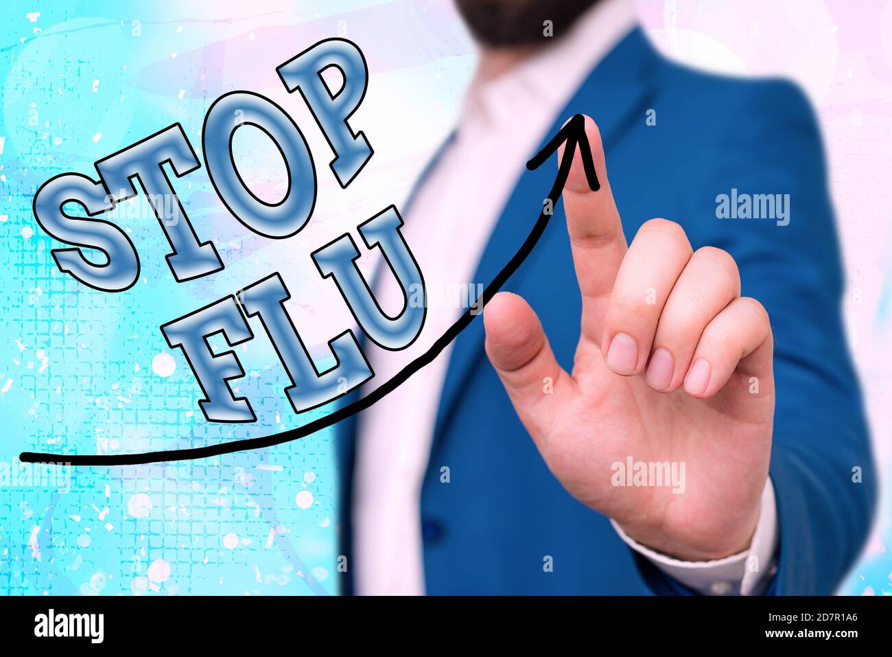 Conceptual hand writing showing Stop Flu. Concept meaning put an end of ...