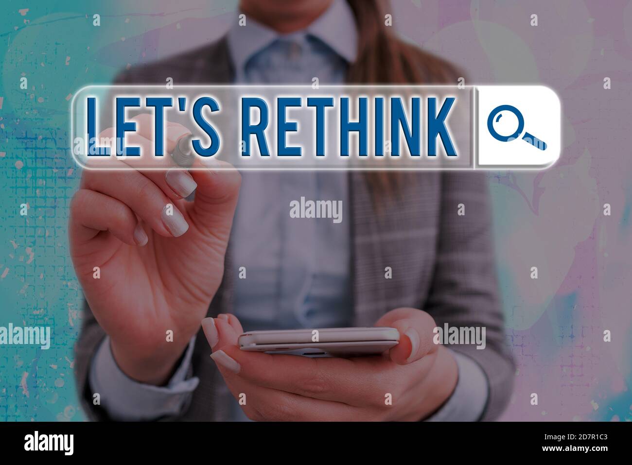 Conceptual hand writing showing Let S Rethink. Concept meaning an ...