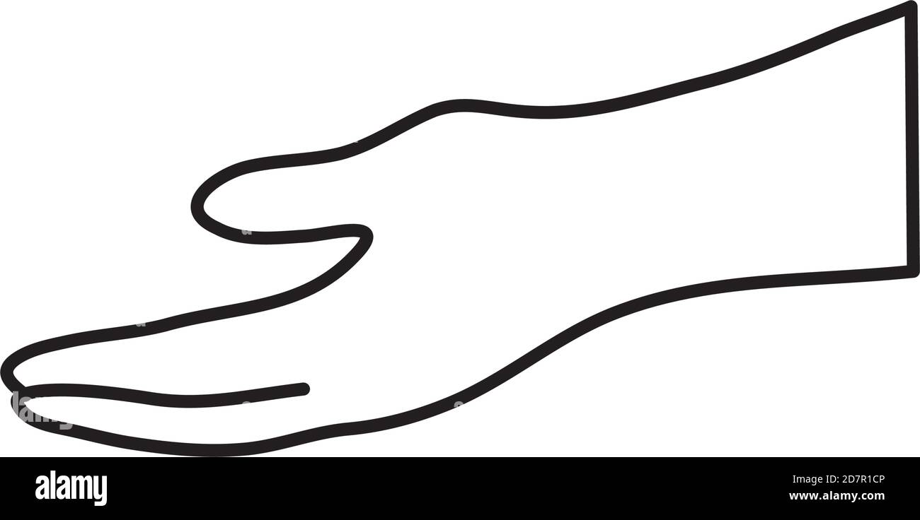 icon of hand over white background, line style, vector illustration ...