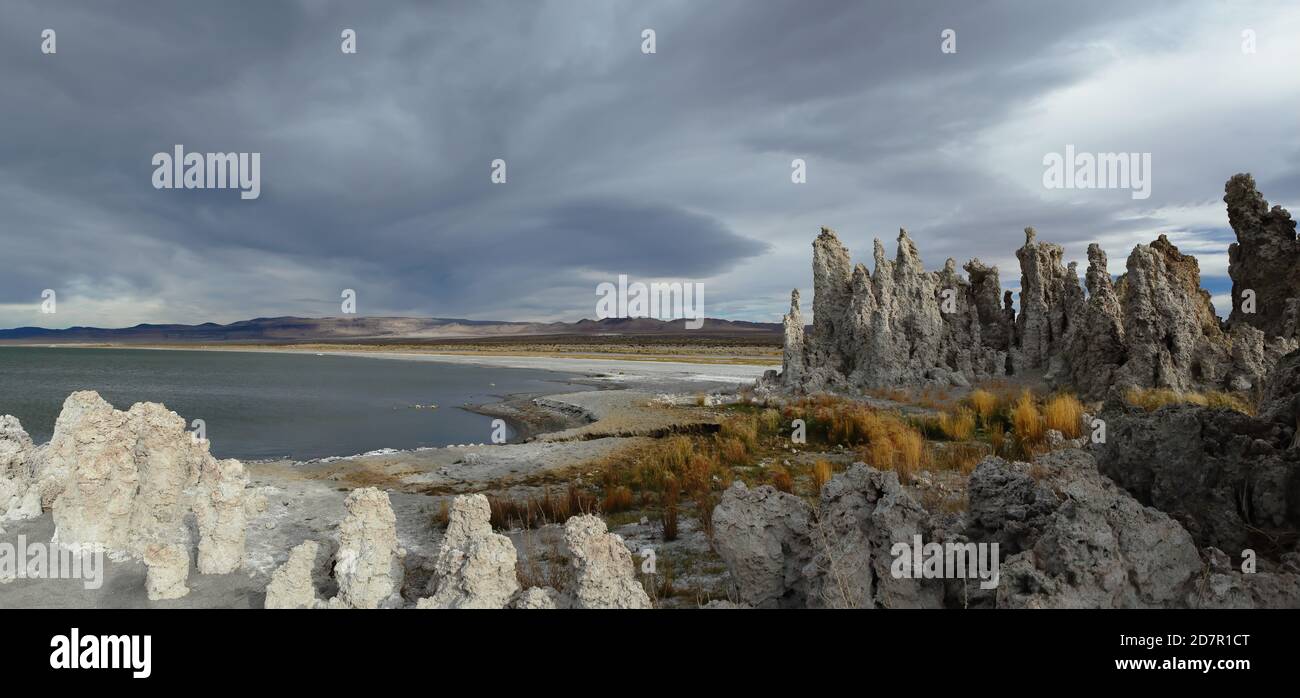 Mono Lake Tufa State Natural Reserve, California. Spectacular panoramic ...