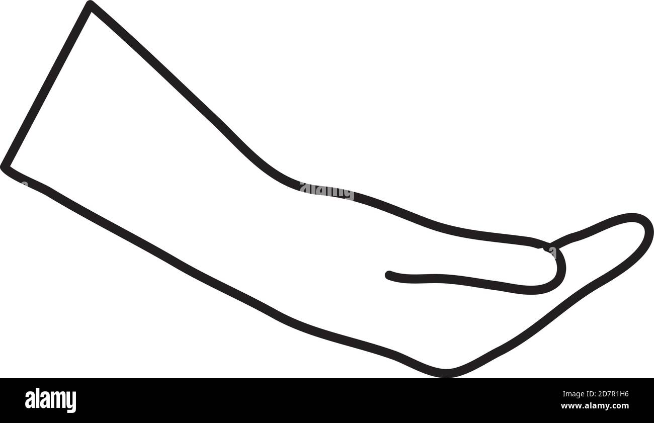 icon of hand over white background, line style, vector illustration ...