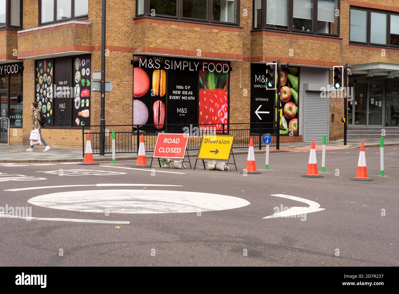 Bus Gate in Duke Street, Chelmsford, Essex, UK. New road layout which ...