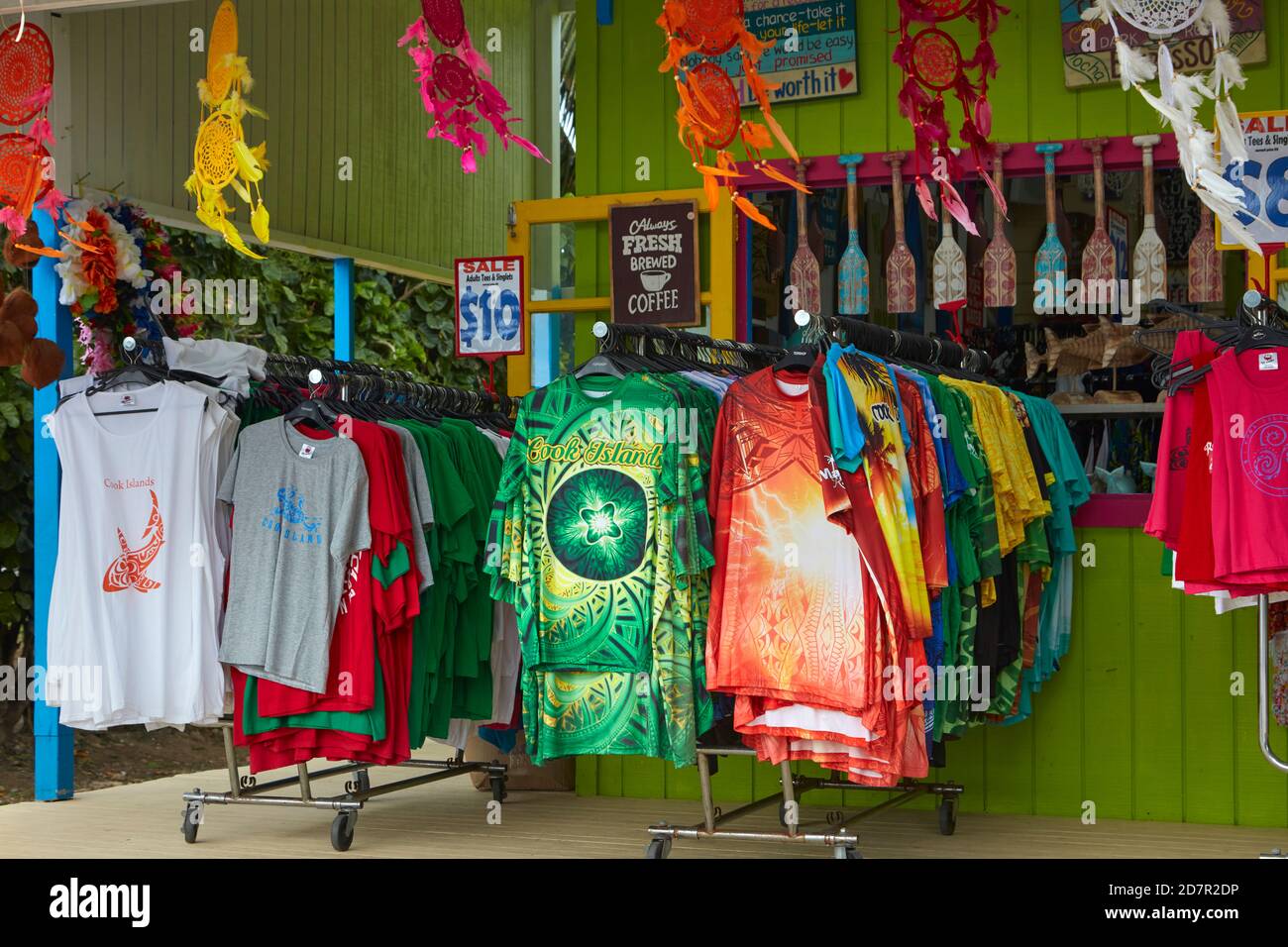 Souvenir shop, Avarua, Rarotonga, Cook Islands, South Pacific Stock ...