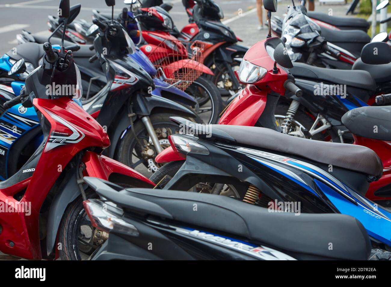 Motorbikes, Avarua, Rarotonga, Cook Islands, South Pacific Stock Photo ...