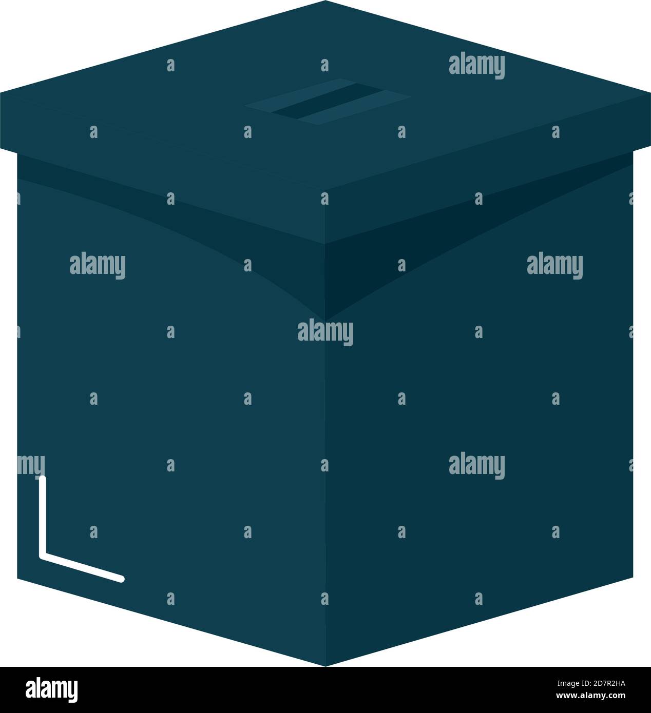 ballot box icon over white background, flat style, vector illustration ...