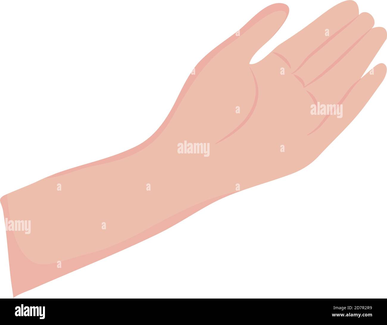 open hand icon over white background, flat style, vector illustration ...