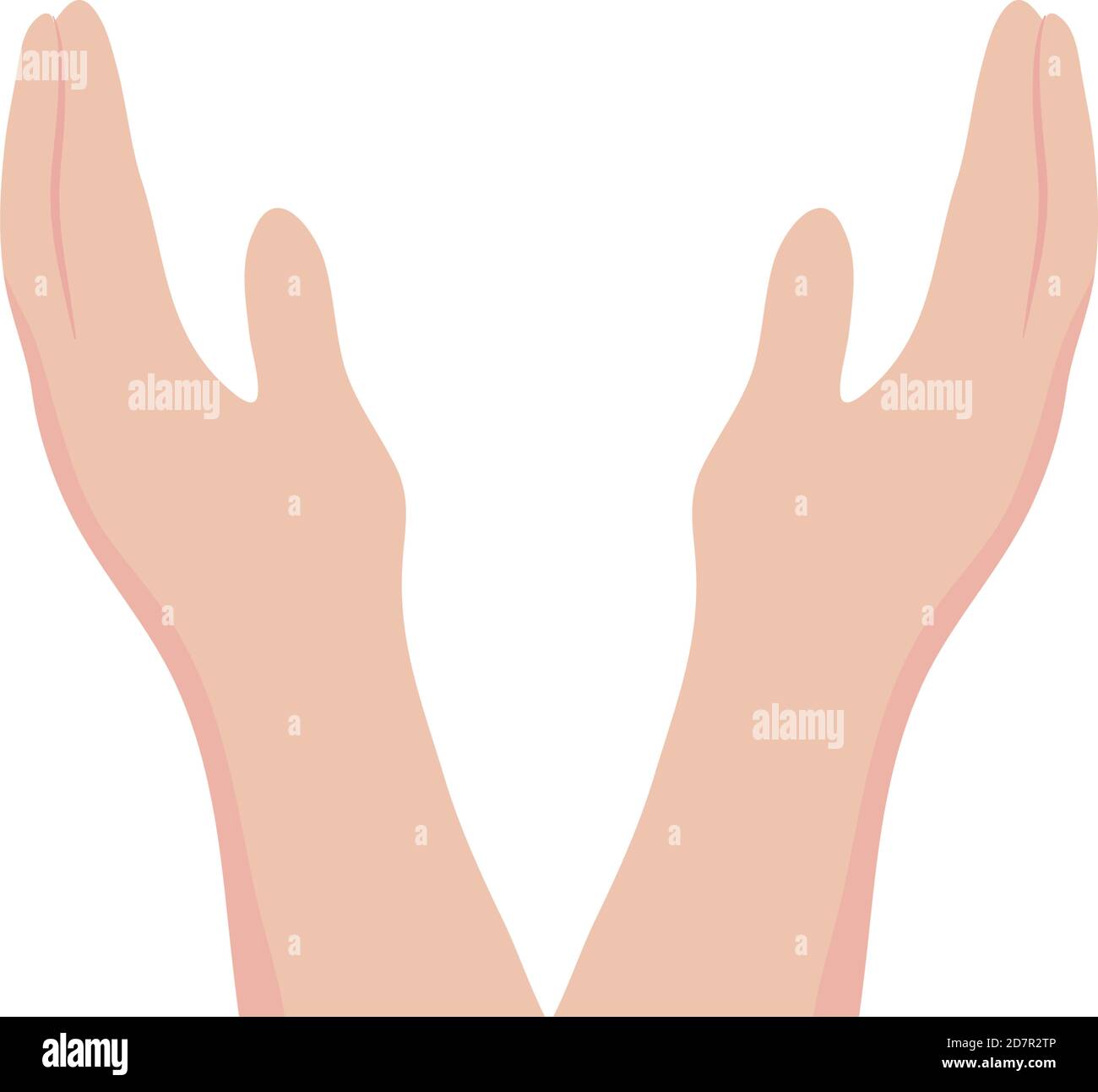 open hands icon over white background, flat style, vector illustration ...