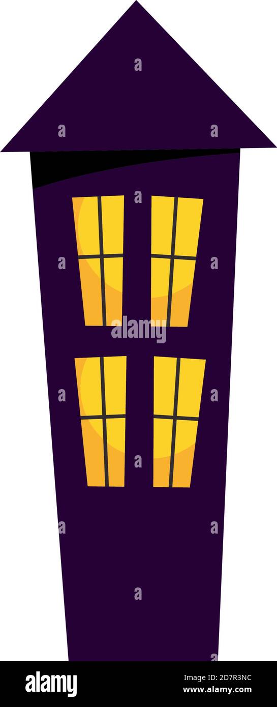 horror tower icon over white background, flat style, vector ...