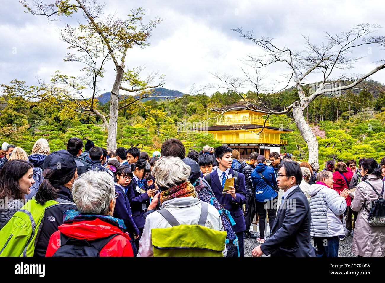 Kyoto, Japan - April 10, 2019: Kinkakuji Golden gold Pavilion temple ...