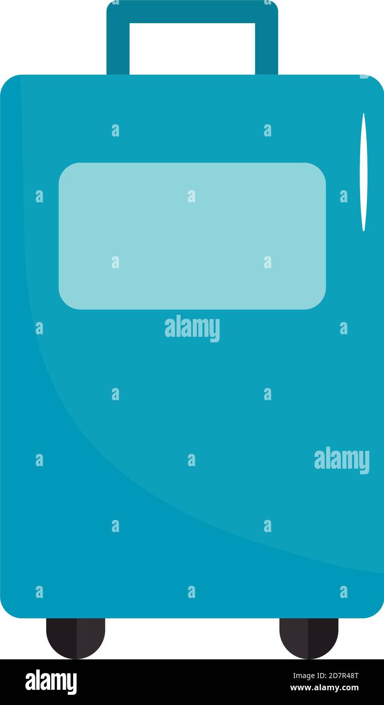 travel suitcase icon over white background, flat style, vector ...