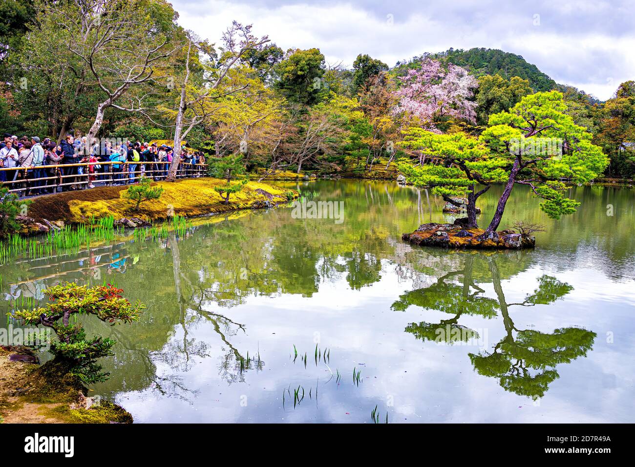 Kyoto, Japan - April 10, 2019: Kinkakuji Golden gold Pavilion temple ...