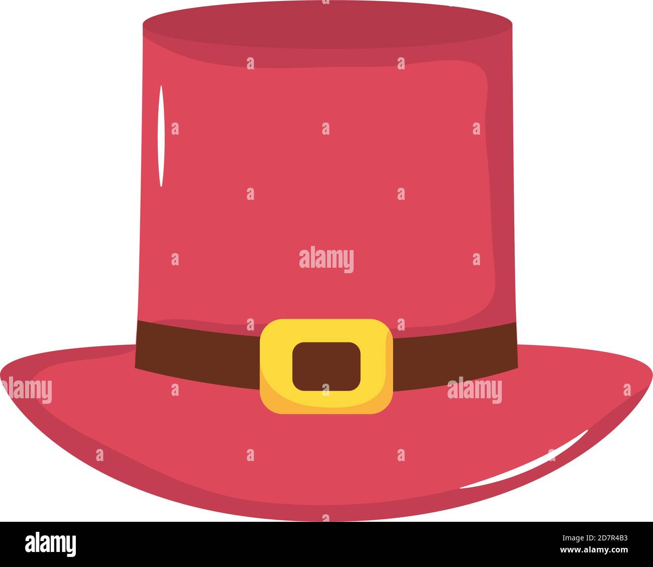 pilgrim hat icon over white background, flat style, vector illustration ...