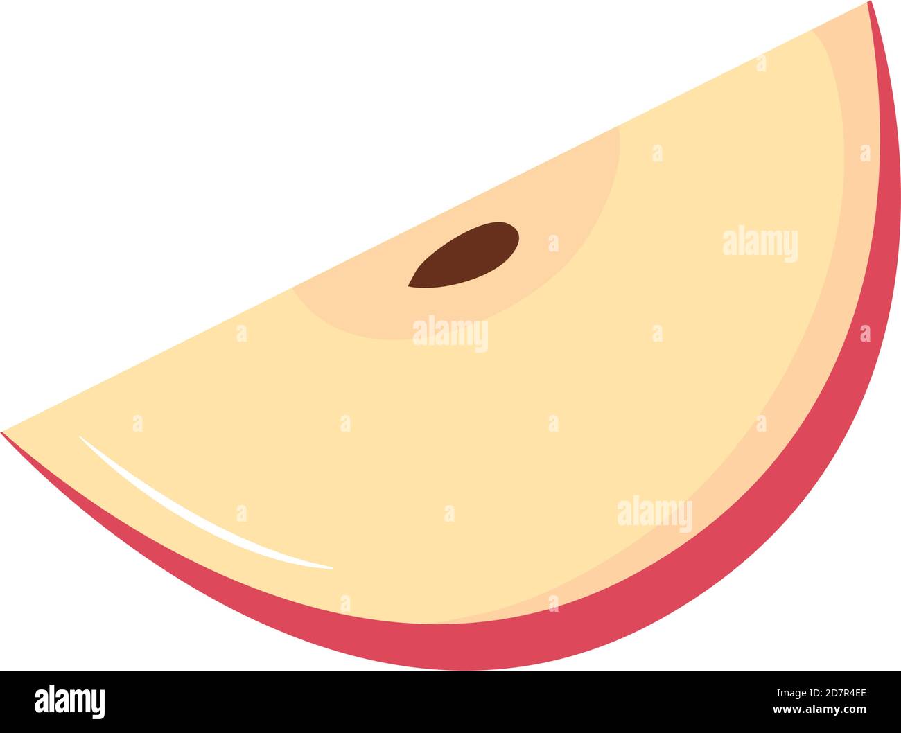 apple slice icon over white background, flat style, vector illustration ...