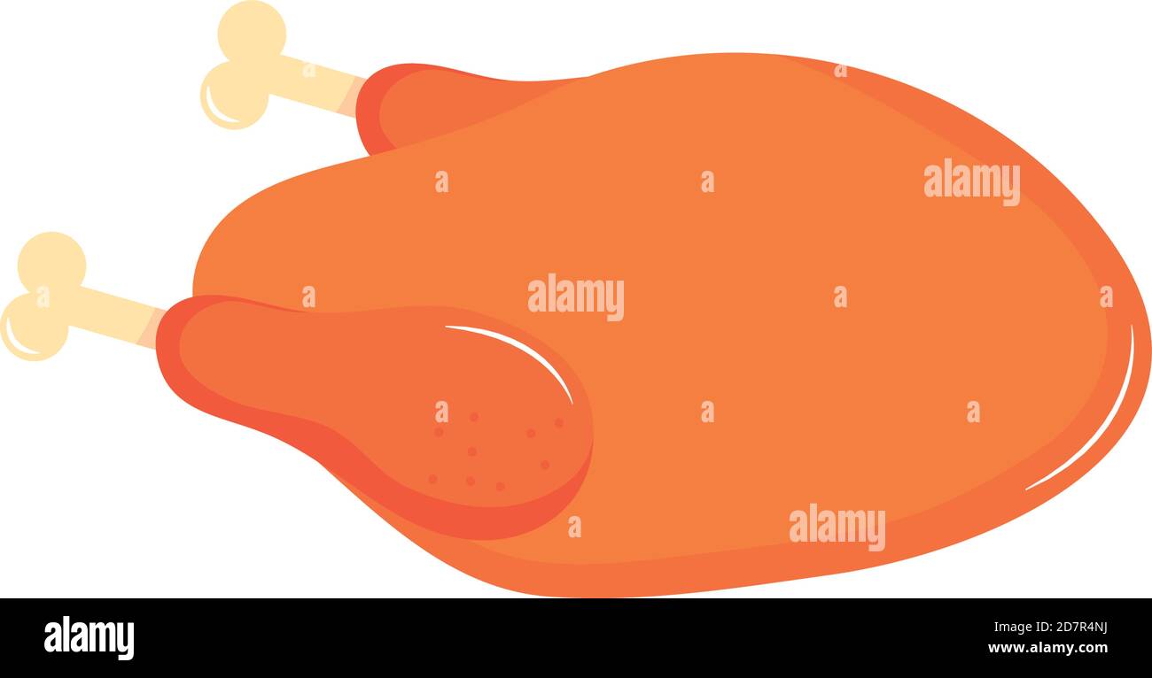roasted chicken icon over white background, flat style, vector ...
