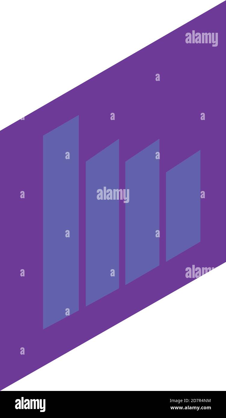 digital monitor with graphic bar chart over white background, flat ...