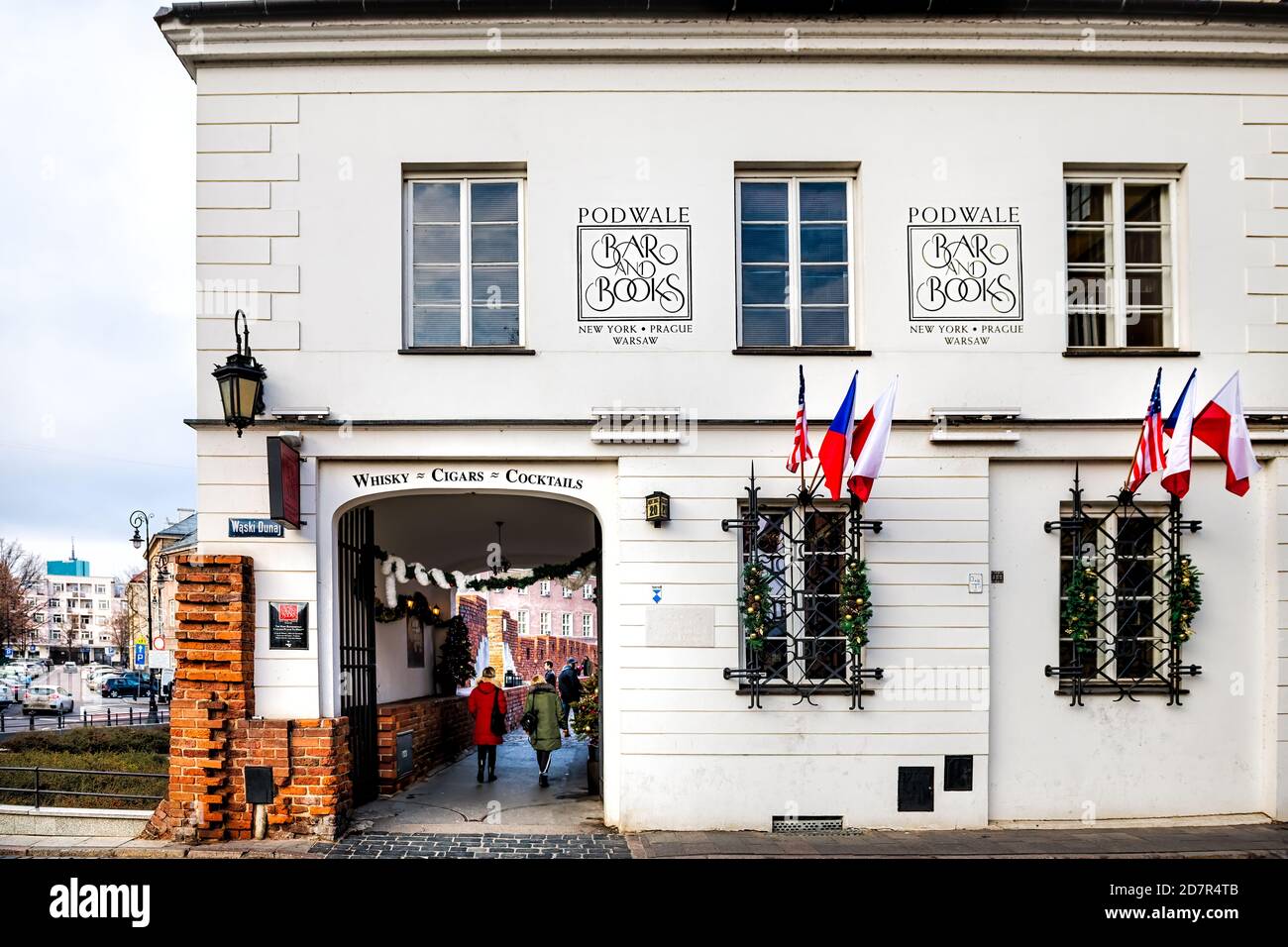 Warsaw, Poland - December 21, 2019: Podwale Bar and Books pub ...