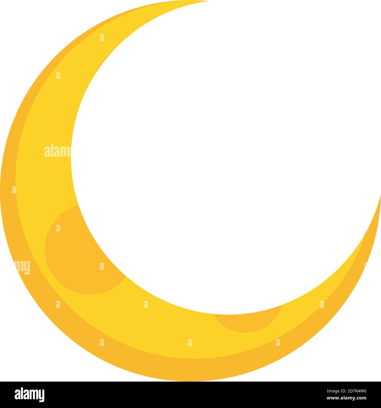 half moon icon over white background, flat style, vector illustration ...