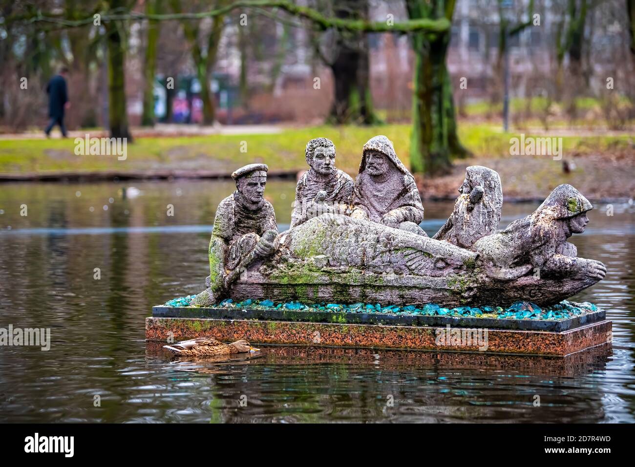 Warsaw, Poland Krasinski palace park garden in winter of Warszawa ...