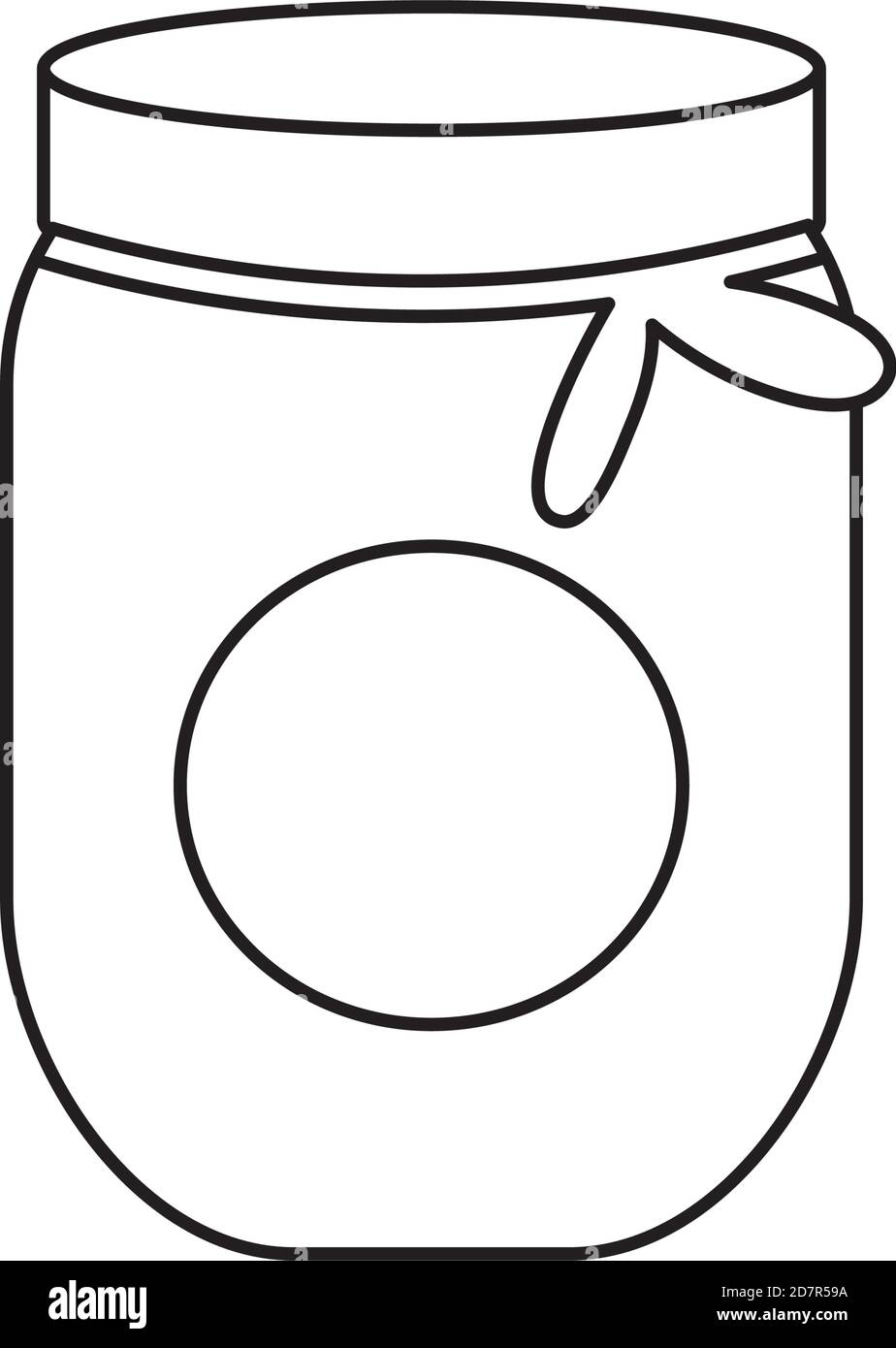 icon of jam bottle over white background, line style, vector ...