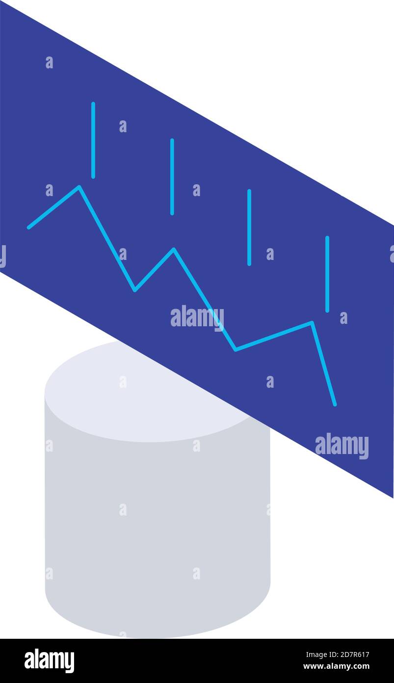 cylinder stand with digital monitor over white background, flat style ...