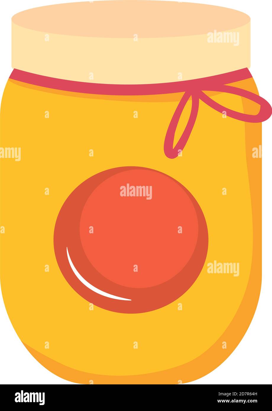 icon of jam bottle over white background, flat style, vector ...