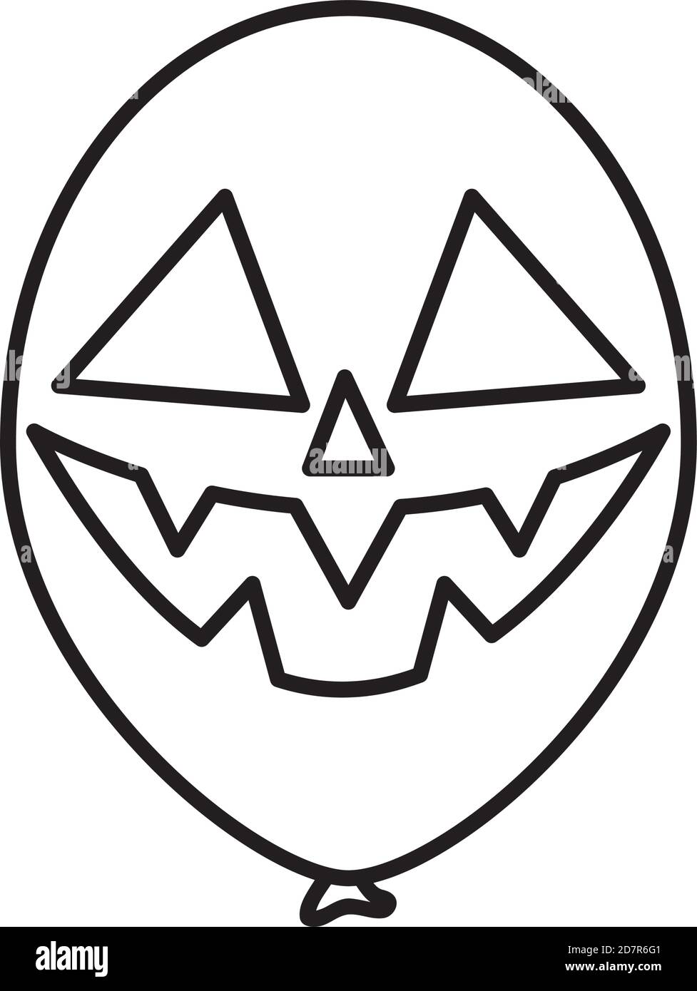 halloween concept, balloon with scary face icon over white background ...