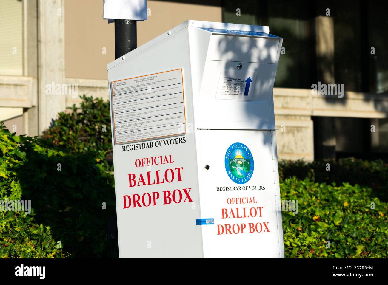 Official vote by mail ballot drop box located outdoors - Santa Clara ...