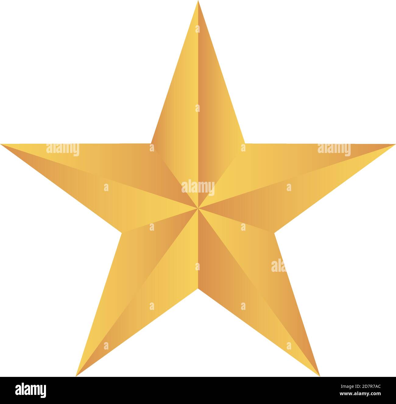 golden star icon over white background, flat style, vector illustration ...
