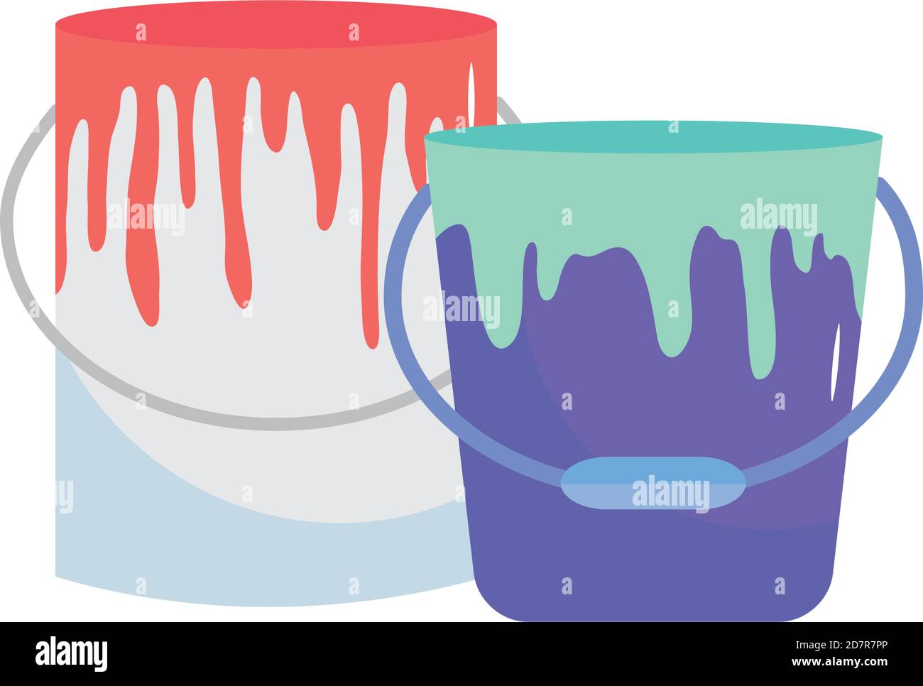 paint cans icon over white background, flat style, vector illustration ...