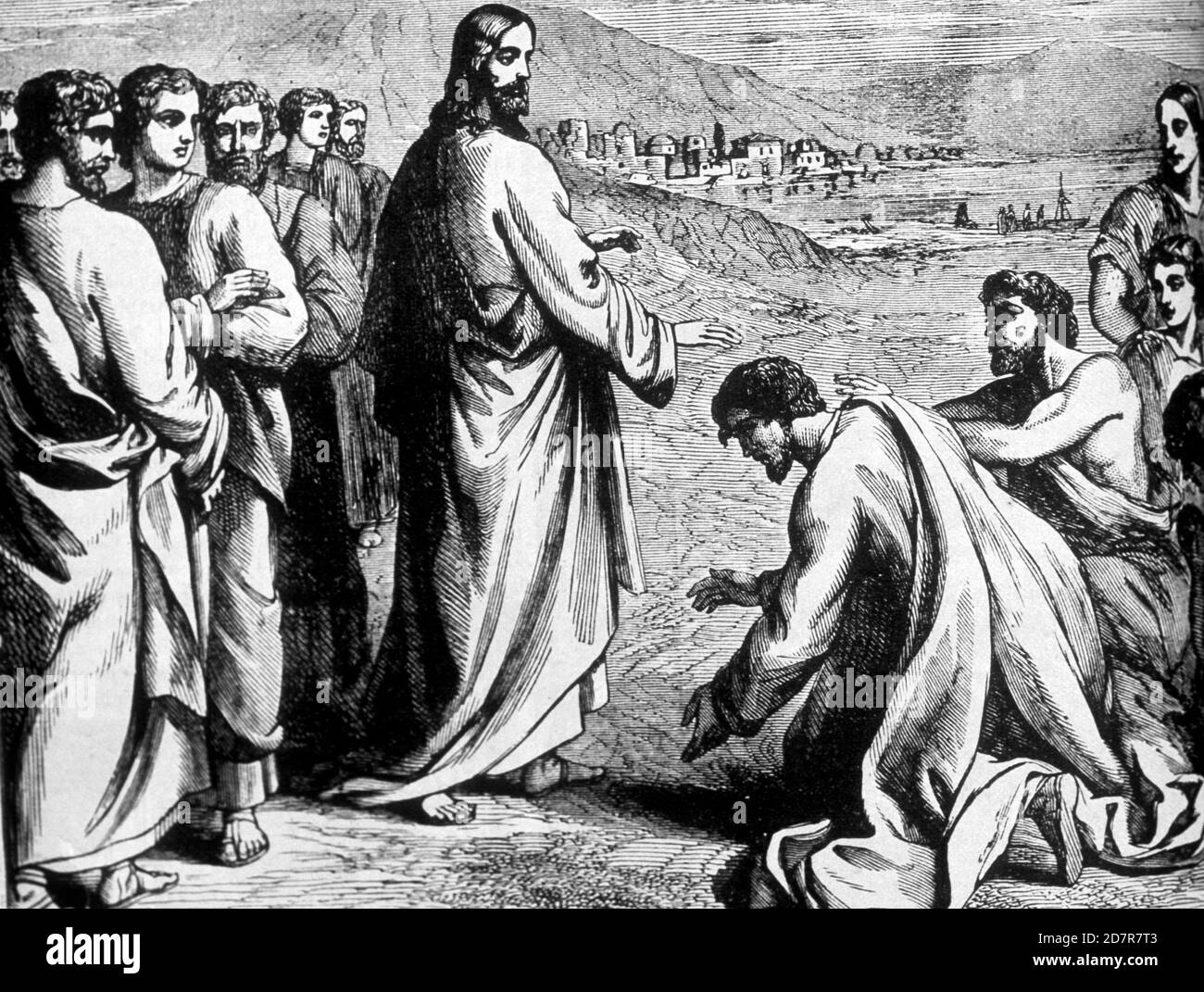 Jesus heal blind Black and White Stock Photos & Images - Alamy