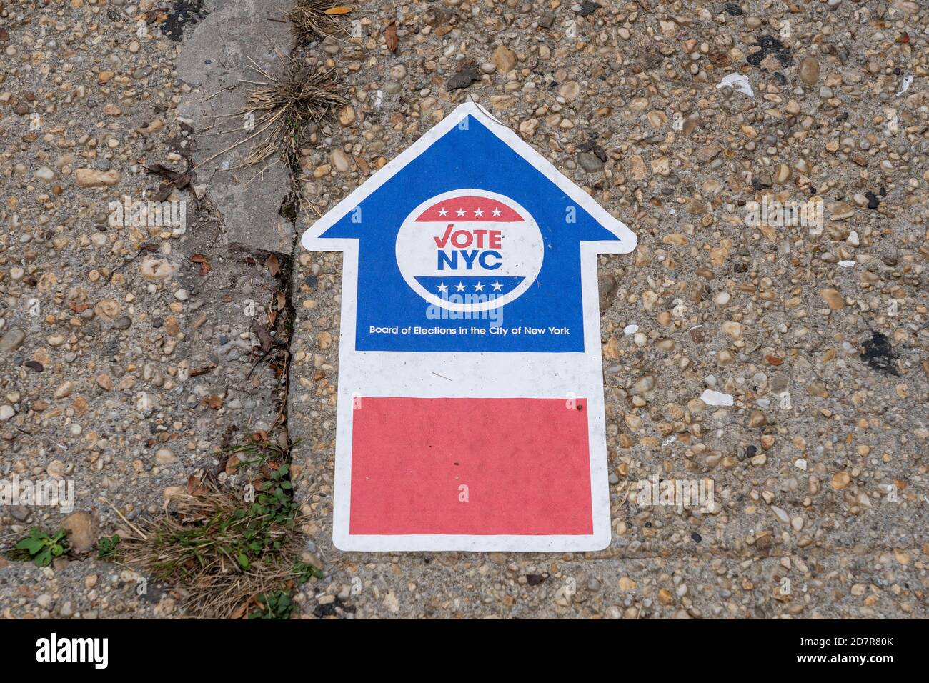 NEW YORK, NY - OCTOBER 24, 2020: People seen standing in lines to cast ...