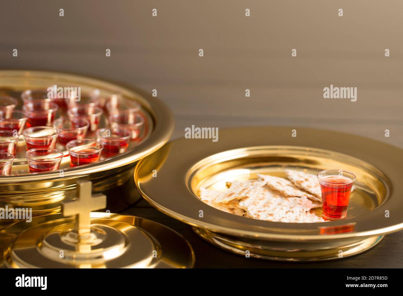 Christian Communion Cup and Bread Stock Photo - Alamy