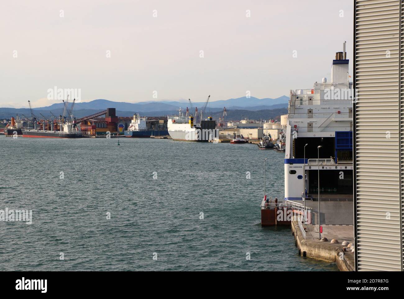 Rear view of Brittany Ferries new Galicia ferry IMO 9856189 docked in ...