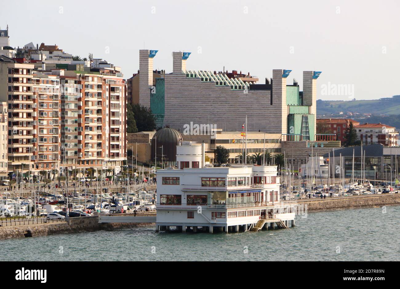 Landscape of the bay side of Santander Cantabria Spain with the Royal ...