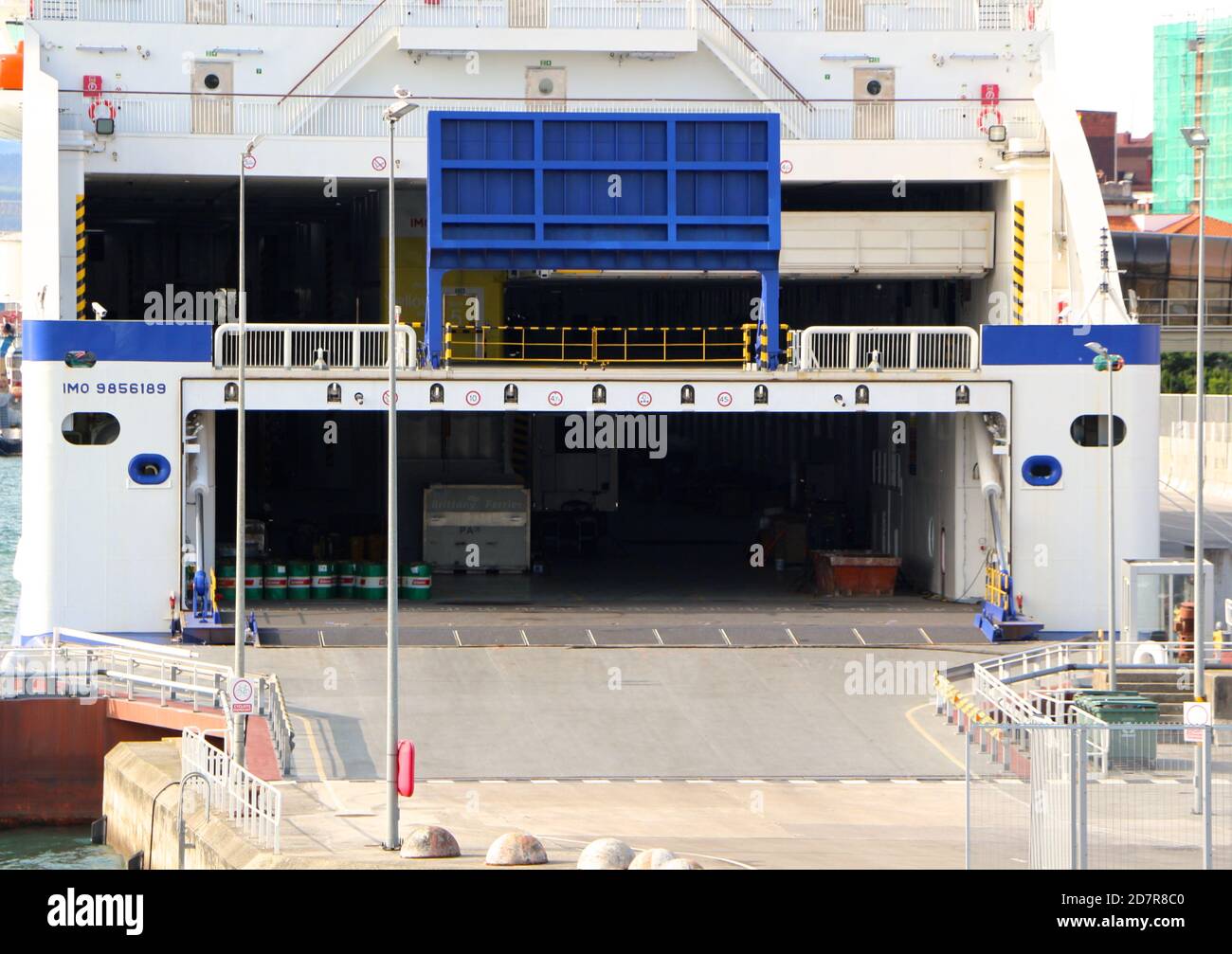 Close up rear view of the Brittany Ferries new Galicia ferry IMO ...
