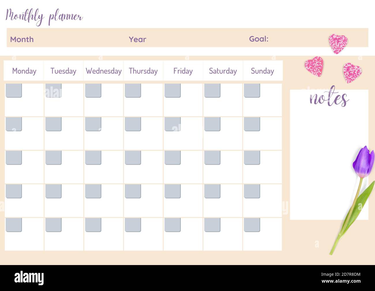 Cute Monthly Planner Template