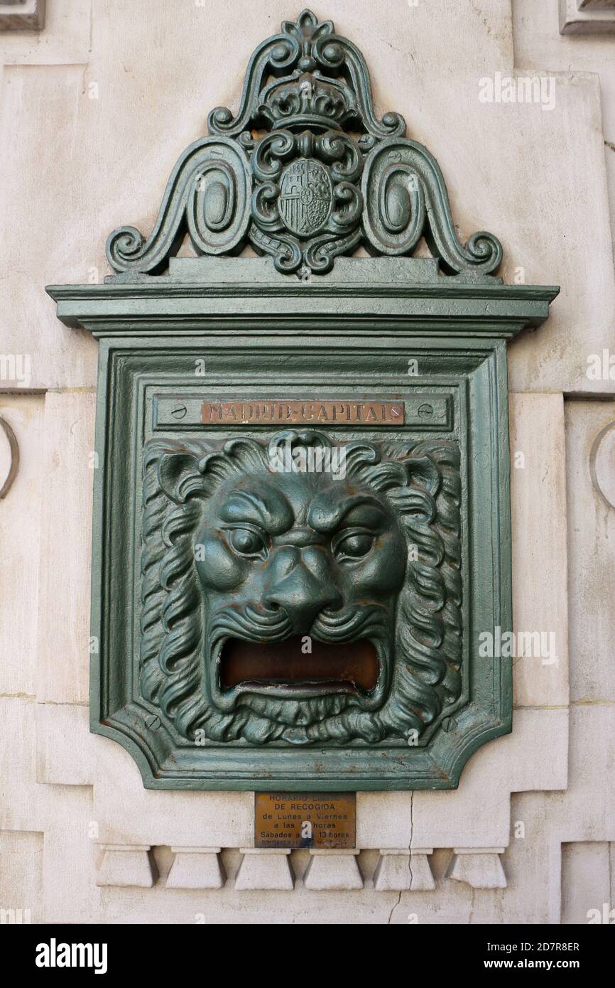 Spanish Post box for Madrid Capital at the main post office in ...