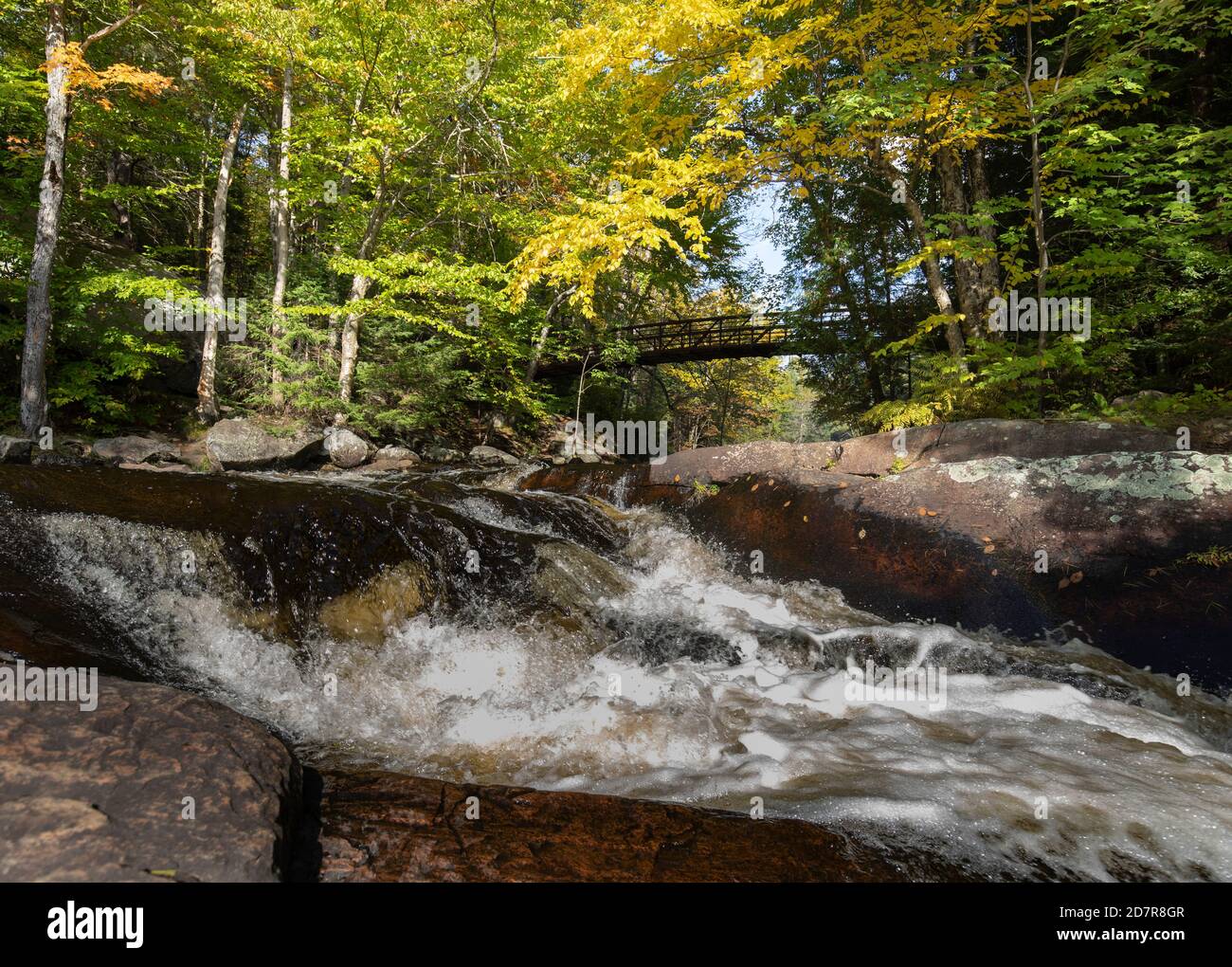 Stubb’s waterfall in the forest in Arrowhead Park in early autumn Stock ...
