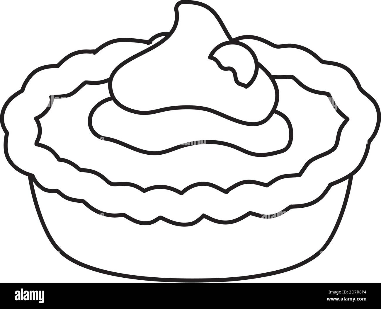 sweet pie icon over white background, line style, vector illustration ...