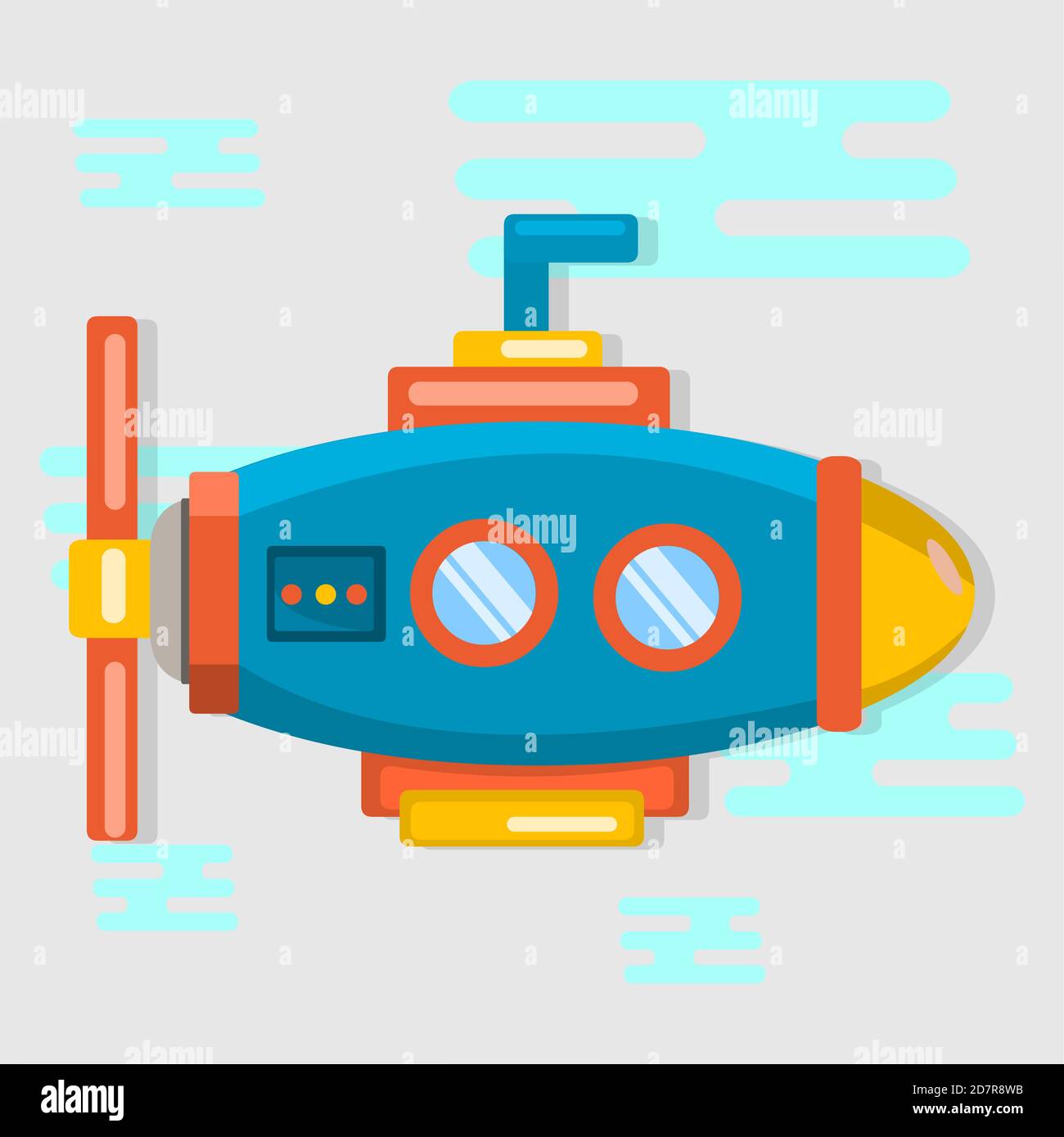 submarine transportation vector illustration in flat style Stock Vector ...