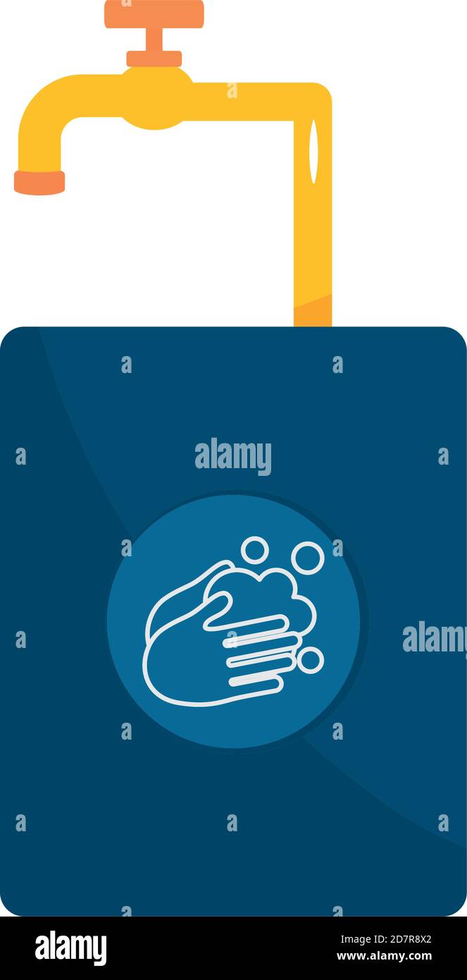 portable handwashing sink icon over white background, flat style ...