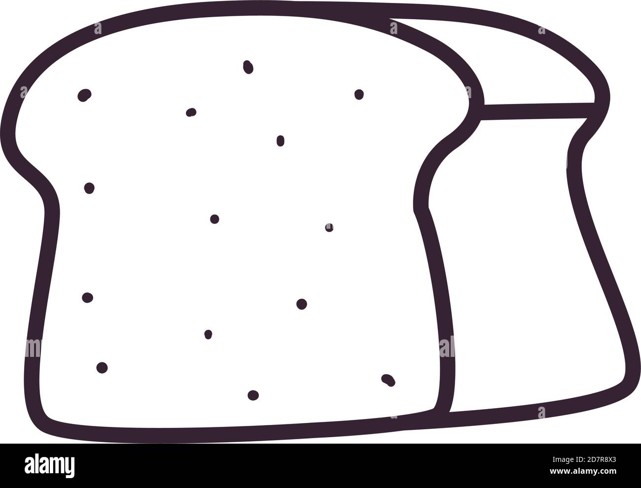 bread of bakery line style icon design, food shop breakfast theme ...