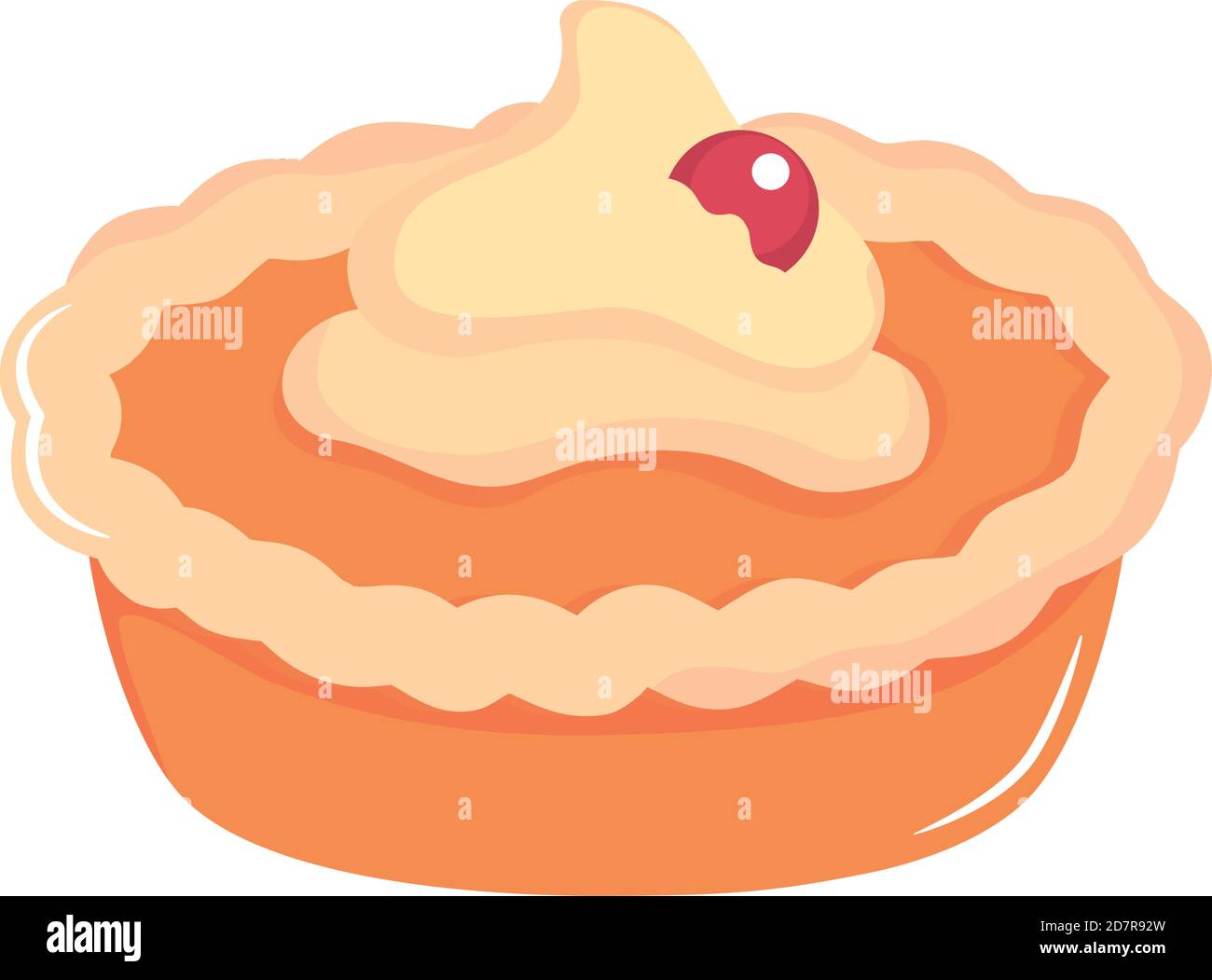 sweet pie icon over white background, flat style, vector illustration ...