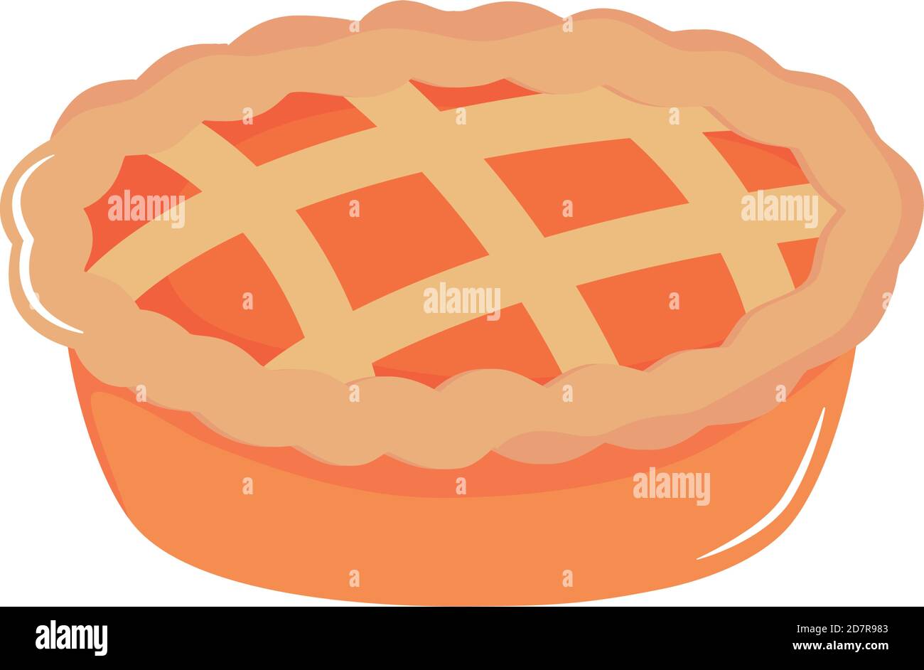 apple pie icon over white background, flat style, vector illustration ...