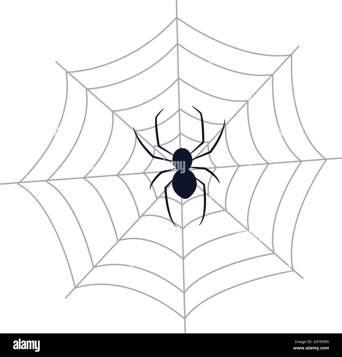 spider on web icon over white background, flat style, vector ...