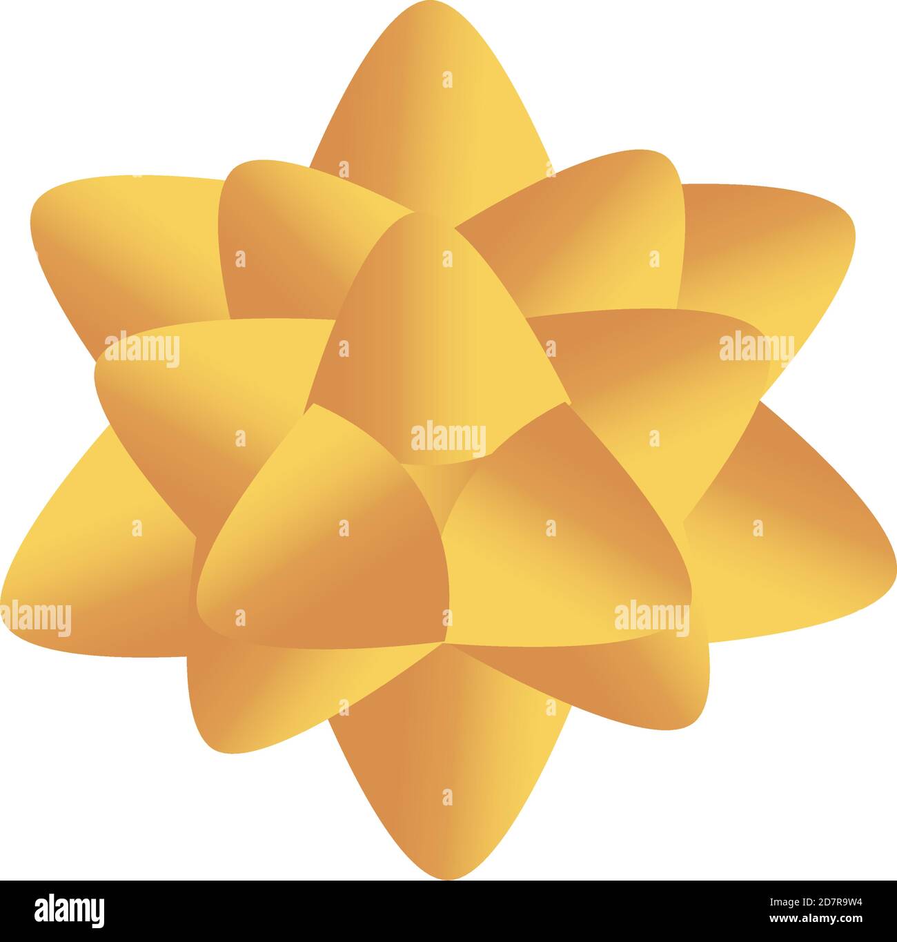 golden gift bow icon over white background, flat style, vector ...