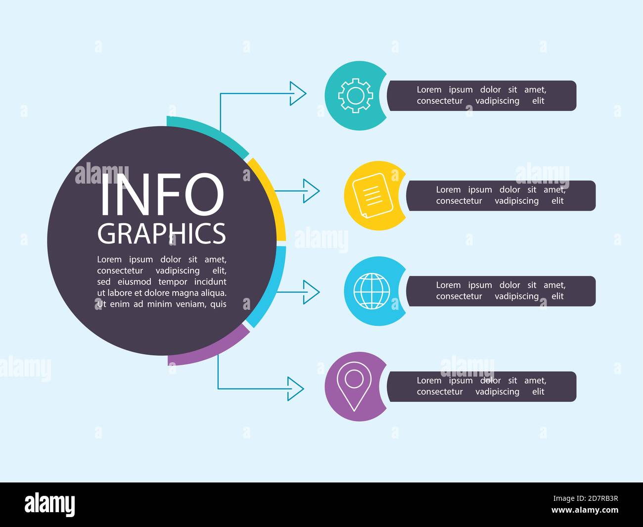 infographic business promotion data badge arrows composition template ...