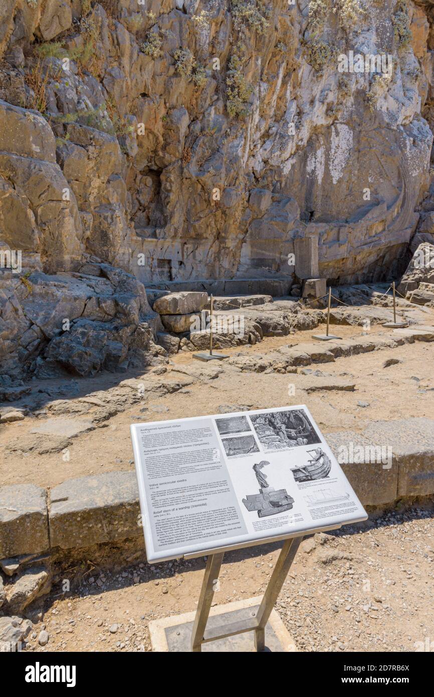 Information board about the relief carving of the stern of a warship ...